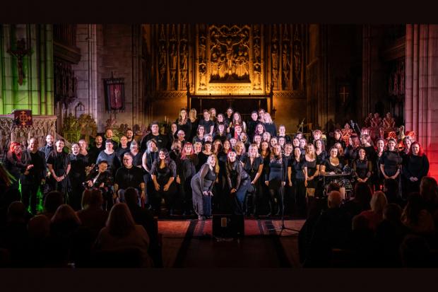 Choir's delight as it stars in Christmas advert with national treasure