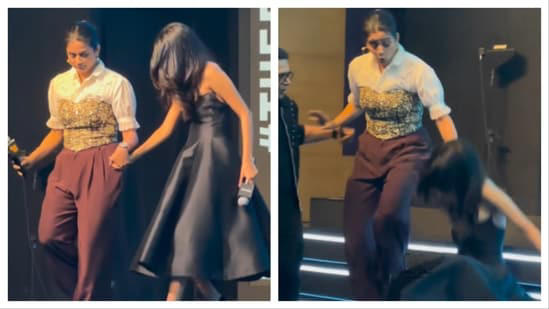Priyamani holds on to The Family Man co-star Ashlesha Thakur as she ...