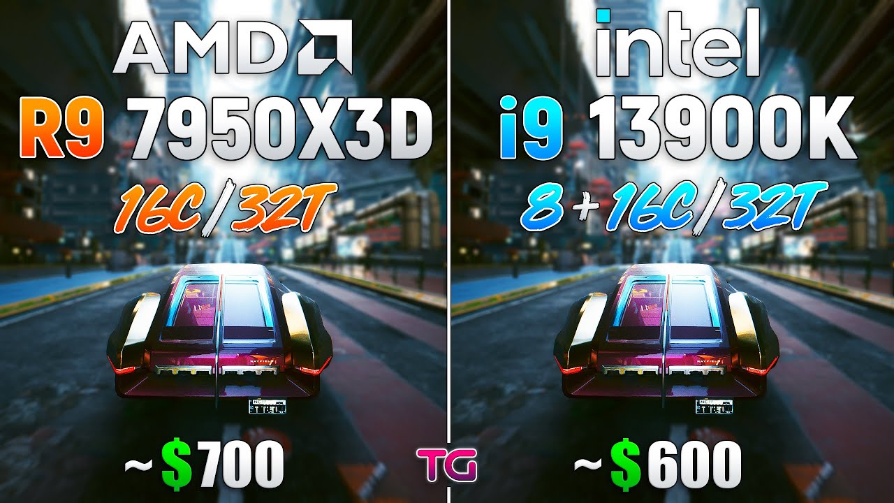 Ryzen 9 7950X3D vs Core i9 13900K - Test in 10 games