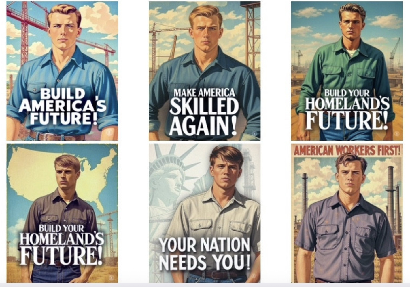 Labor Department social media campaign depicts a White male workforce