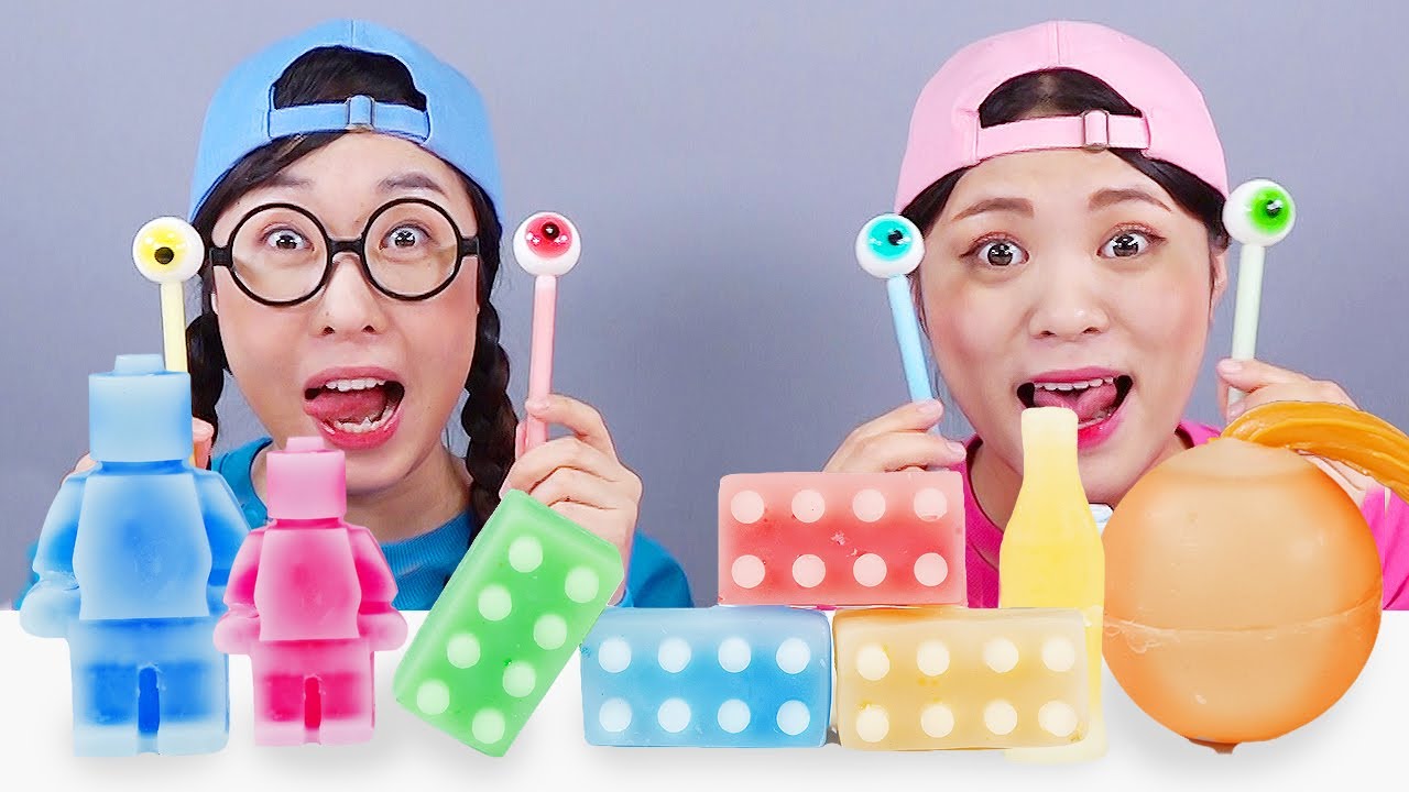 Permen jelly botol lilin pelangi mukbang DONA