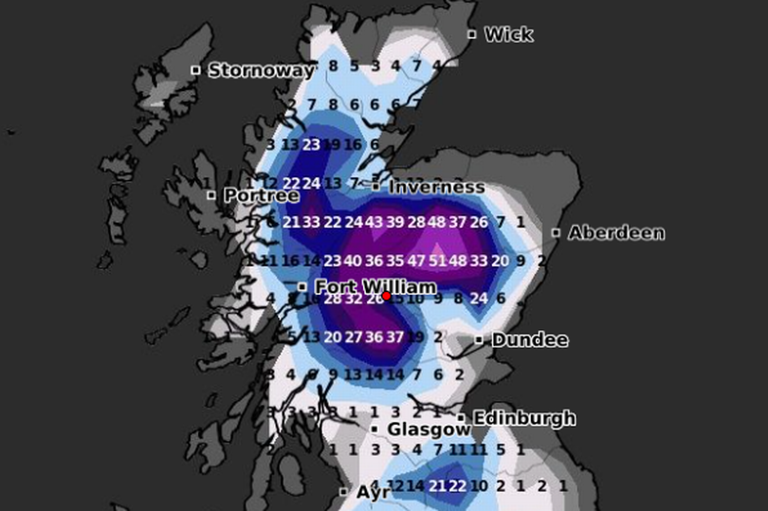 Exact date snowfall to start in Scotland with most of country blanketed ...