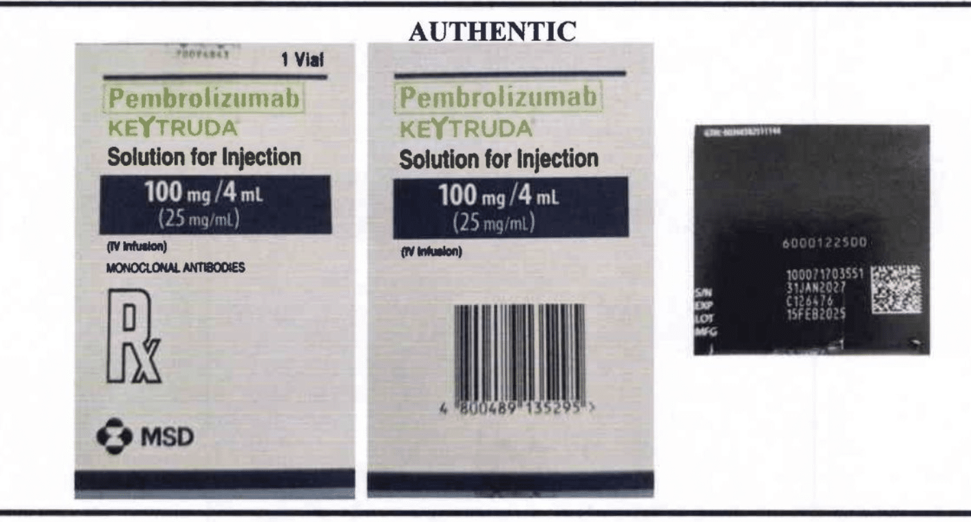 FDA issues Public Health Warning on counterfeit ‘Keytruda’ (100 mg/4 mL ...