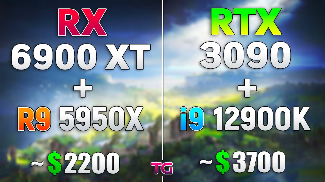 RTX 3090 + i9 12900K vs RX 6900 XT + Ryzen 9 5950X - Test in 1080p & 4K
