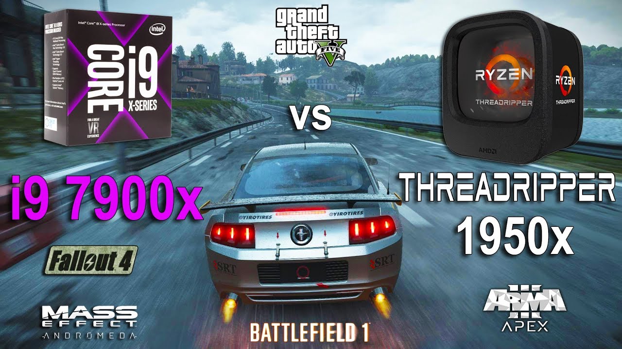 Ryzen Threadripper 1950X vs i9 7900X test in 6 games
