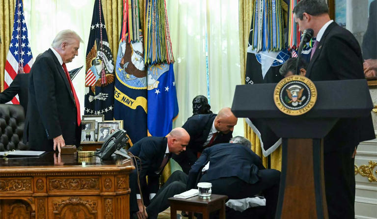 Fresh concerns for Donald Trump’s health after ‘freezing’ during ...