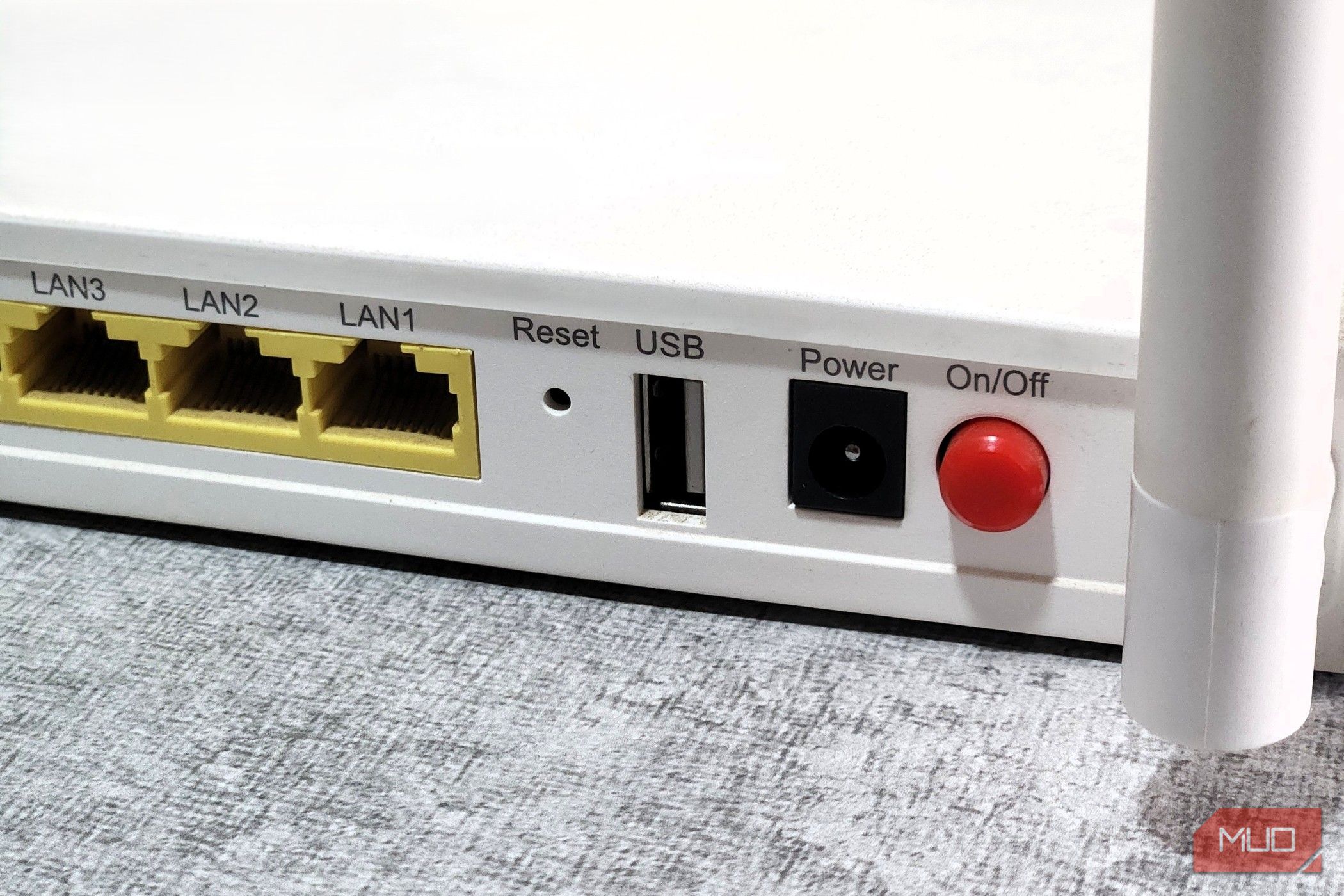 Your router has a USB port on the back and you should be using it