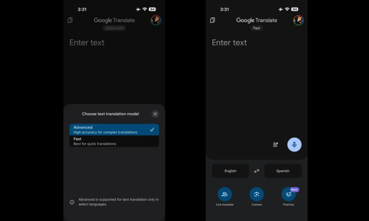 Google Translate now lets you choose between faster or more accurate ...