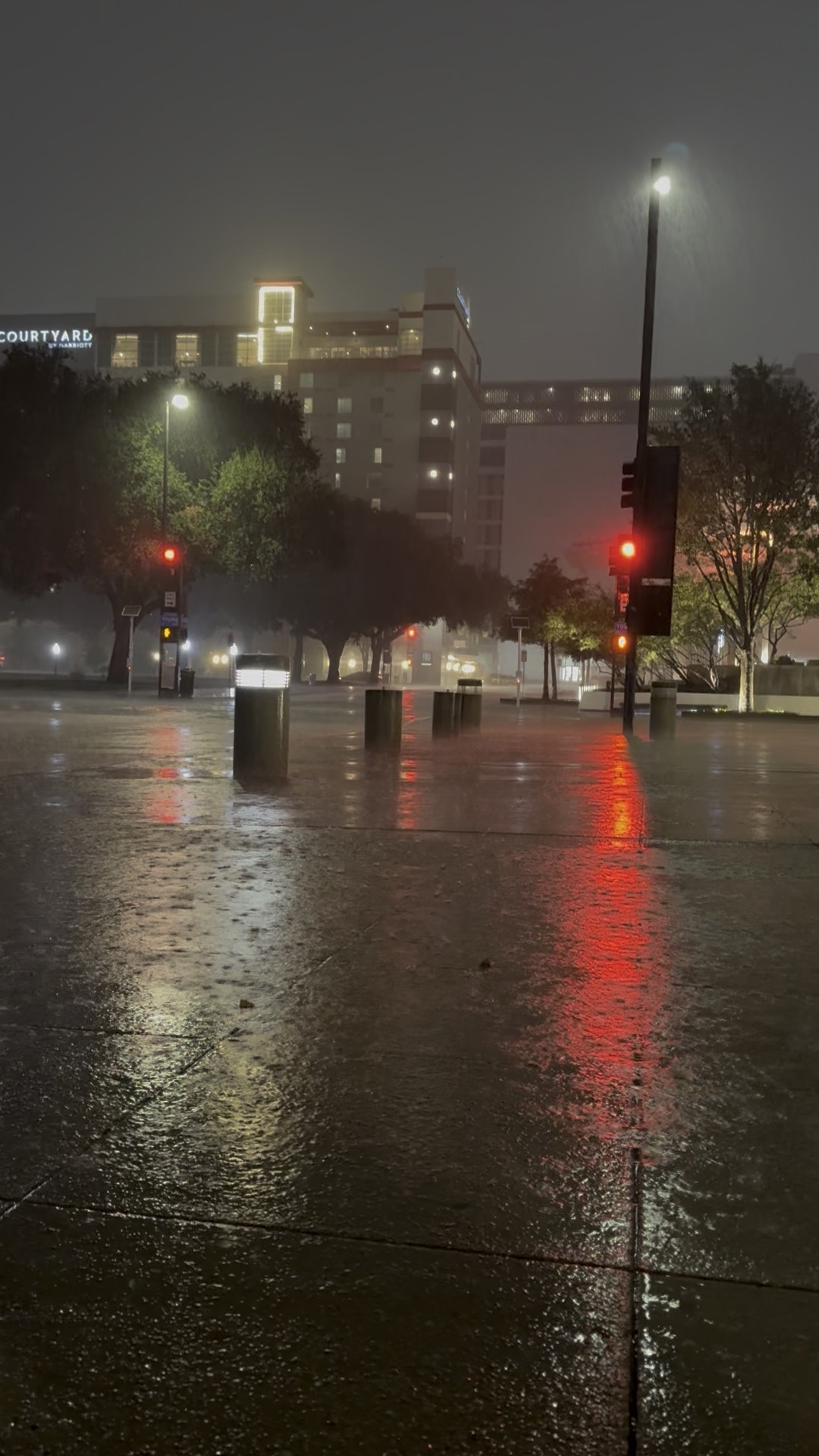 Friday night storms moving over Downtown Dallas