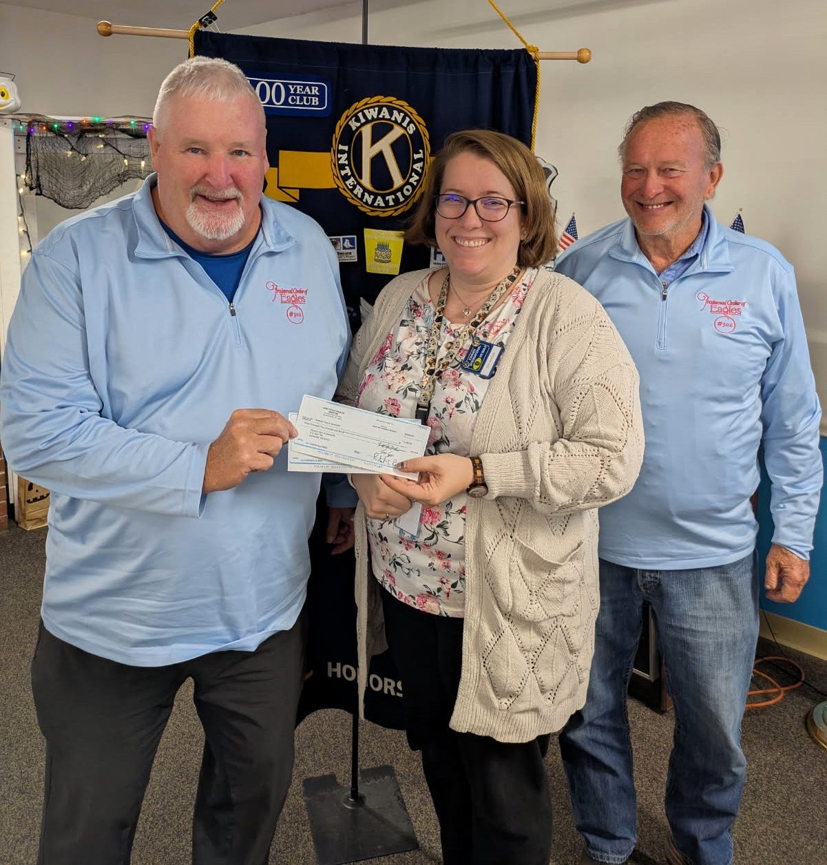 Fraternal Order of Eagles contributes to two Kiwanis Club projects