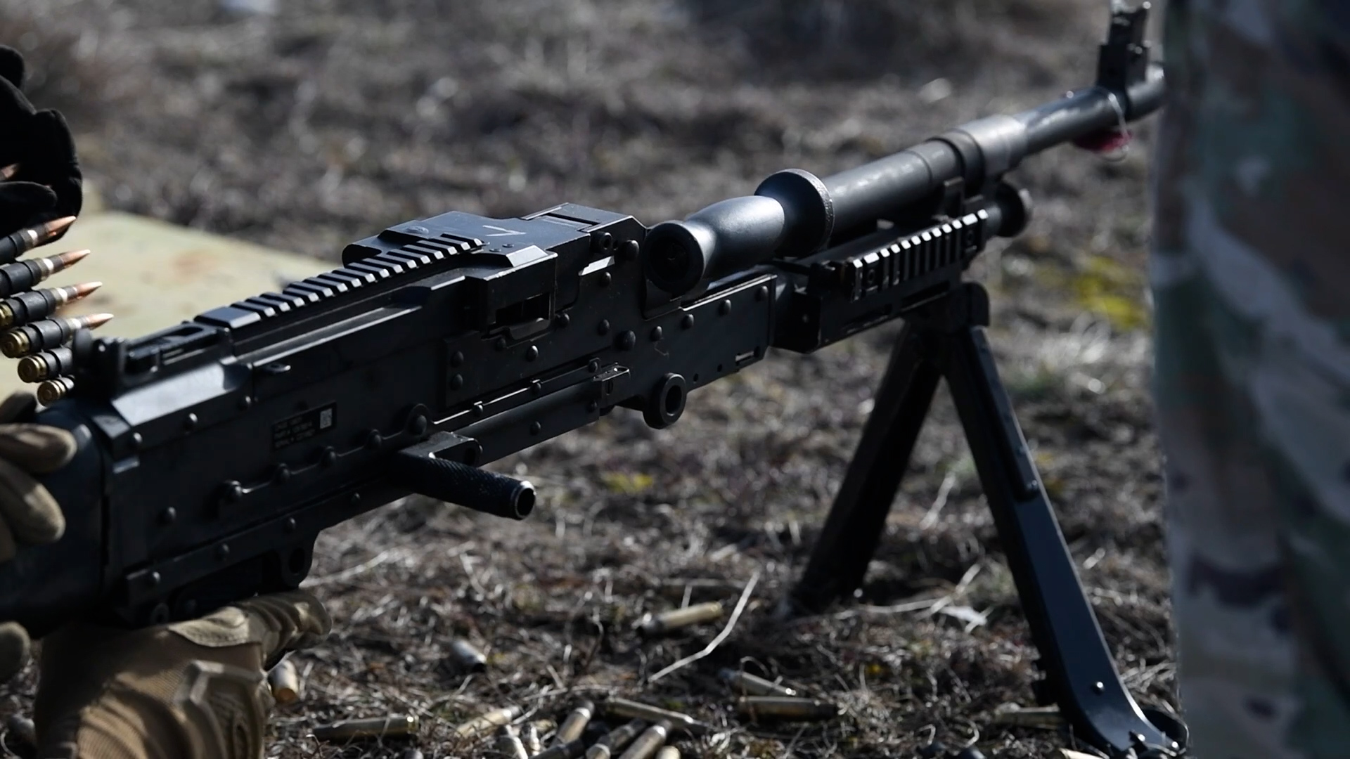 Security Forces Outdoor Training with M240B Machine Gun
