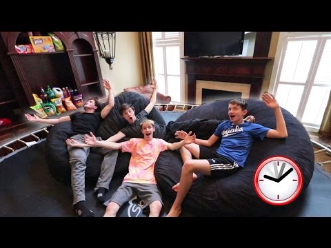 Athletes complete insane twenty-four hour indoor trampoline challenge