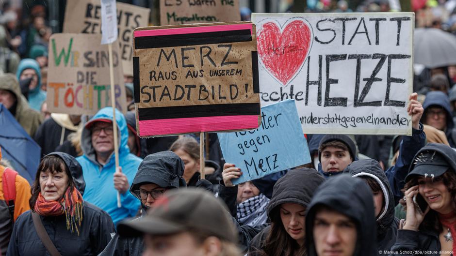 Germany news: Protests against Merz's migration comments