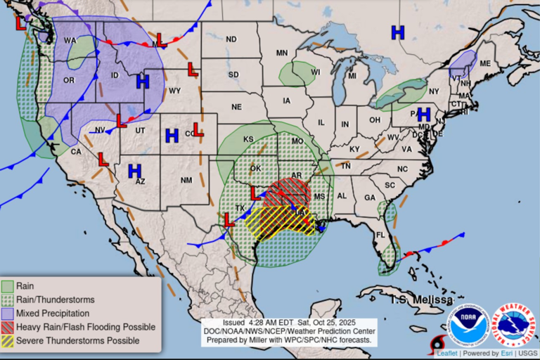 Map Shows States At Risk of Flooding Amid Severe Storms