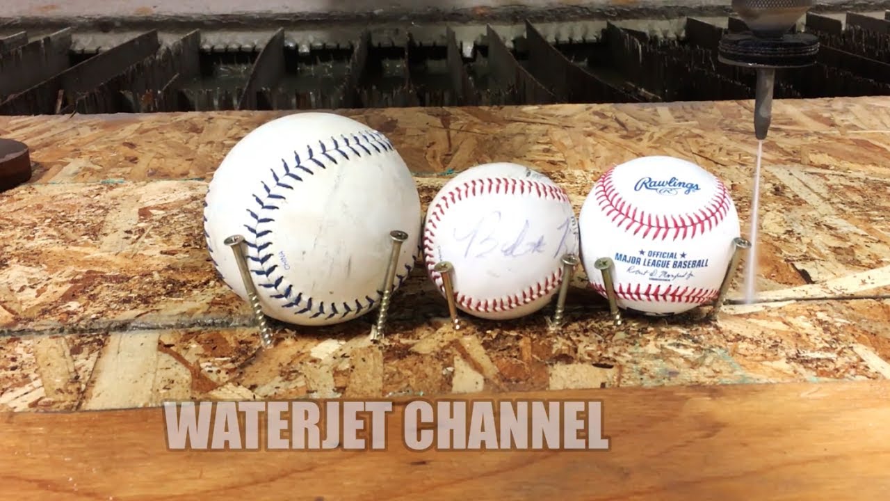 $1 baseball vs $30 MLB baseball vs waterjet at 60,000 PSI