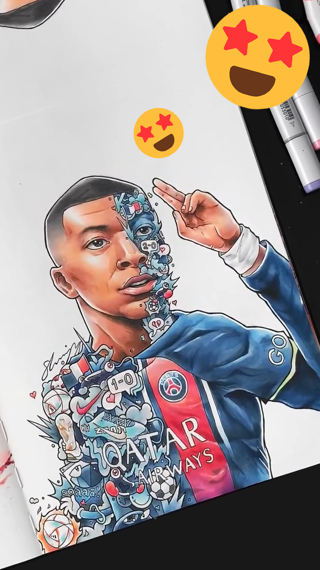 Drawing a Football Player with Marker Details