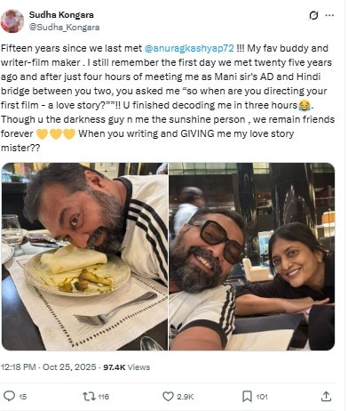 Sudha Kongara reunites with Anurag Kashyap, shares fond memory from 25 ...