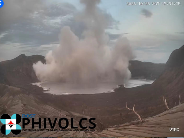 Taal Volcano spews 1.2-km ash plume into sky