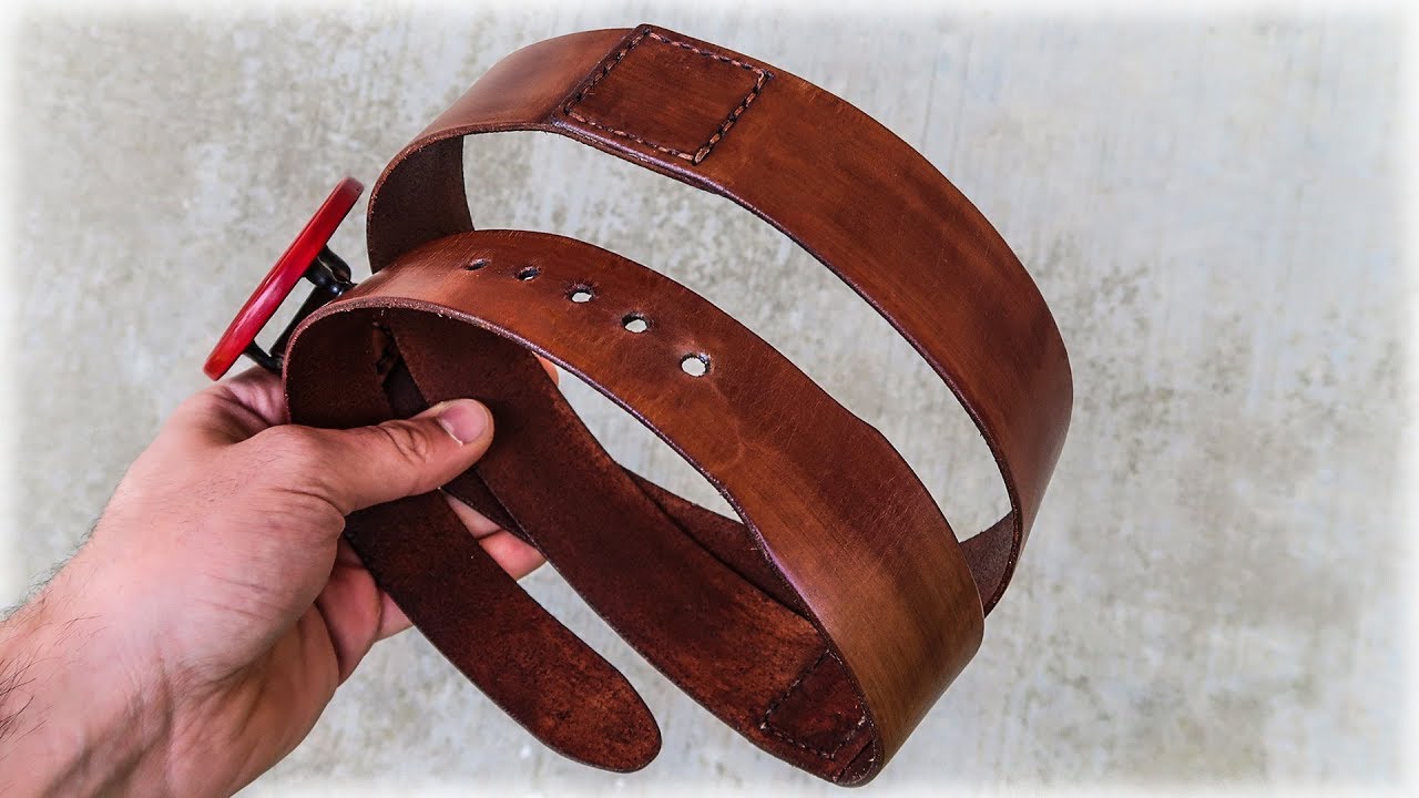 I made a custom leather belt from scraps!