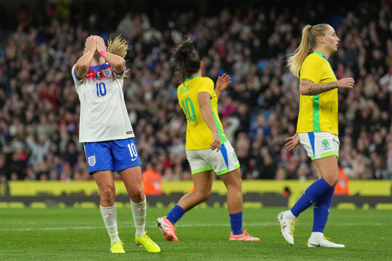England v Brazil live: Lionesses beaten as 10-player visitors hold on ...