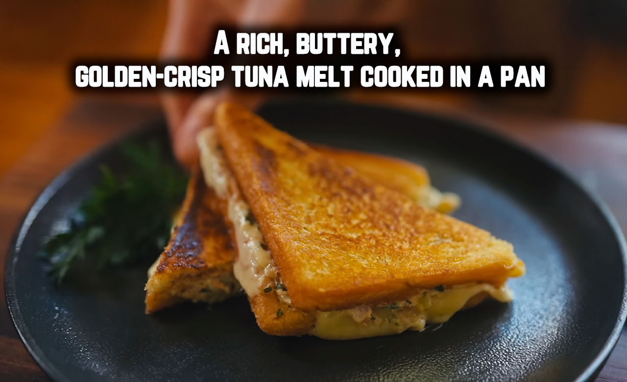 Pan-toasted tuna melt with Dijon, capers & Emmental