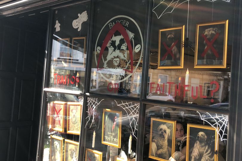 Popular cafe's dog-inspired Traitors window display gets tails wagging