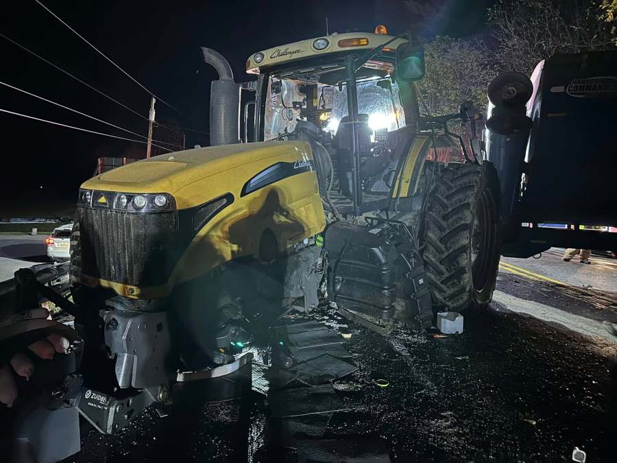 PHOTOS: Early morning crash between farm tractor and semi-truck in ...