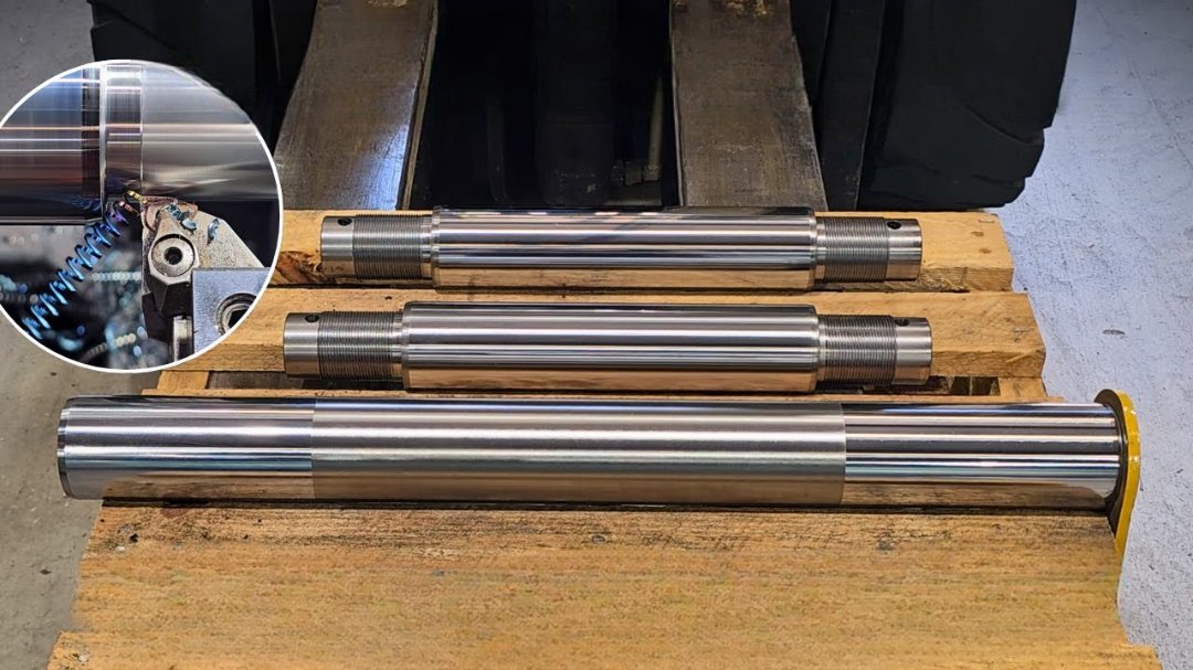 Machining New Pins for a CAT 14M Grader