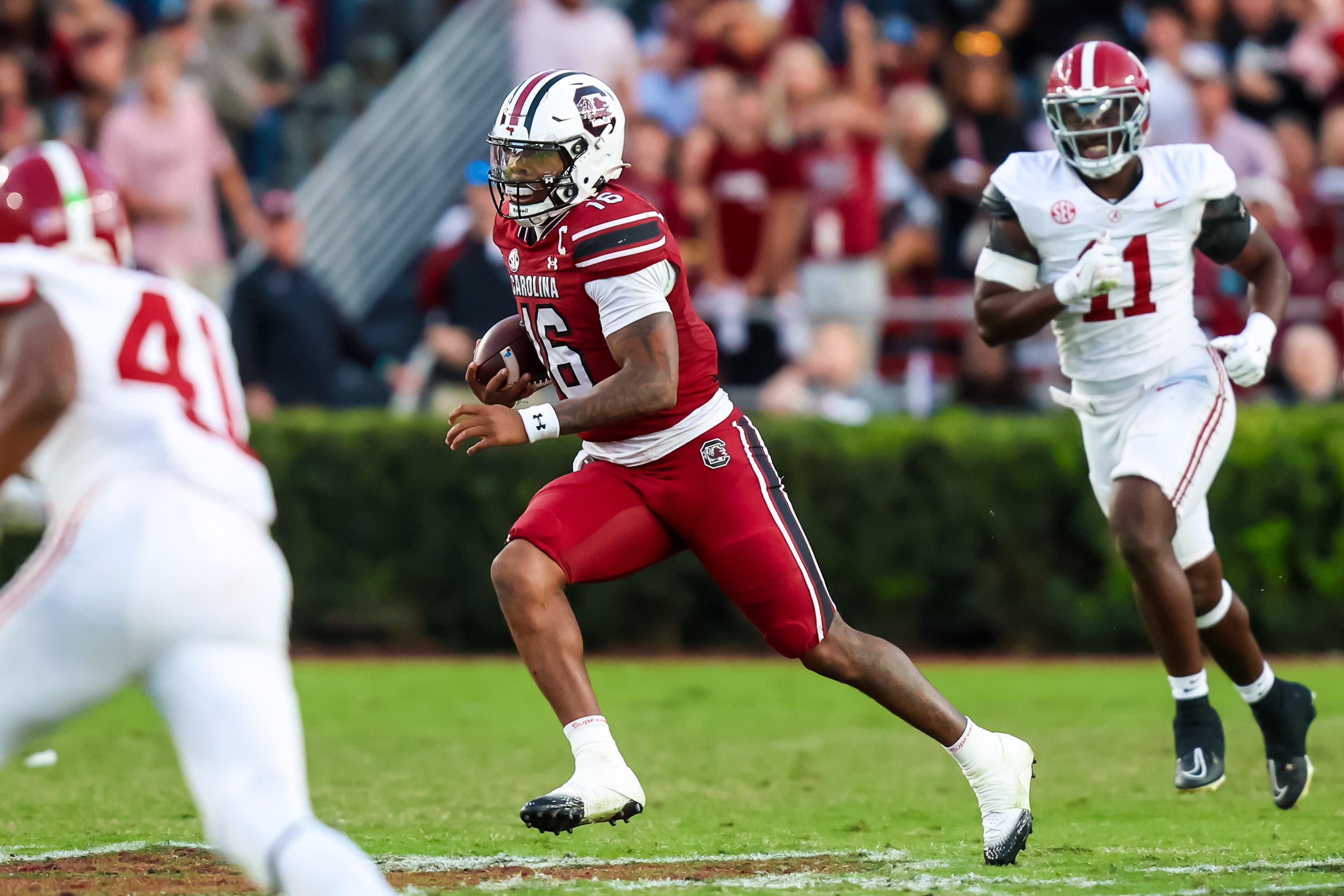 LaNorris Sellers details fumble, Shane Beamer explains South Carolina ...
