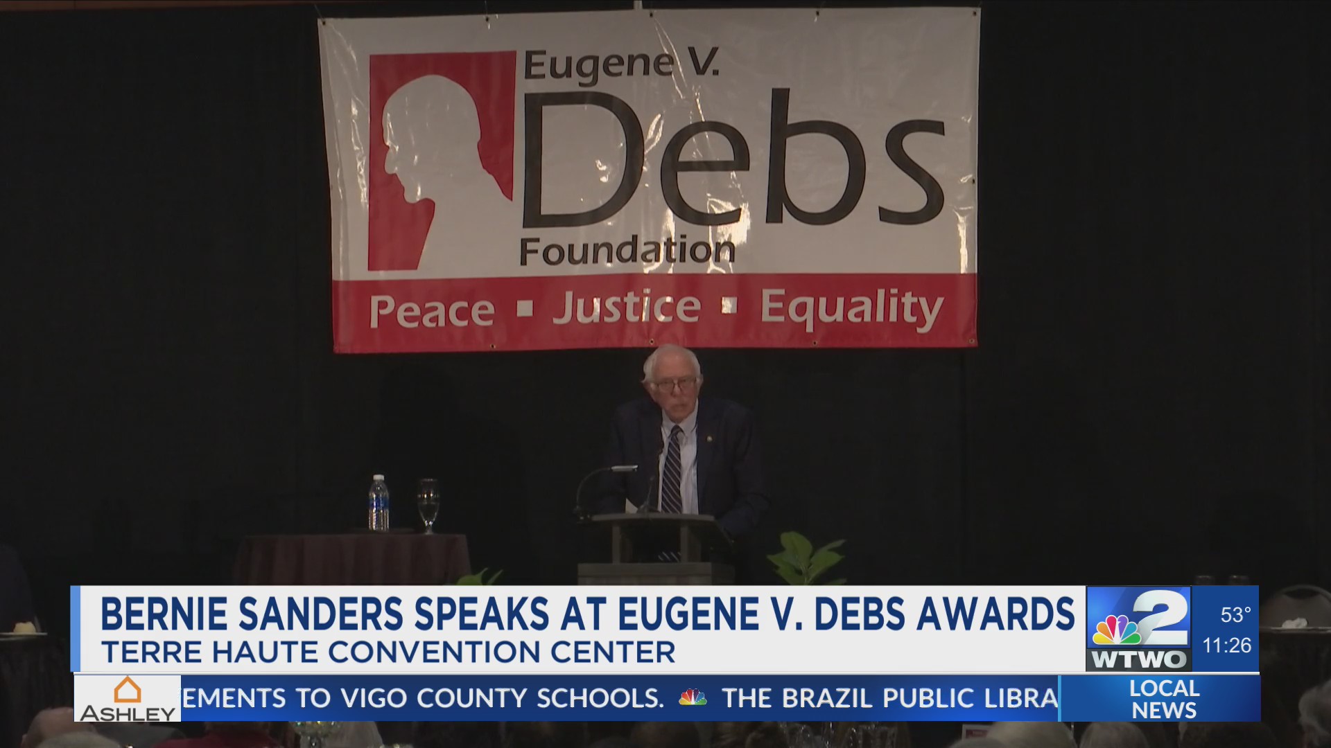 Bernie Sanders receives the Eugene V. Debs award