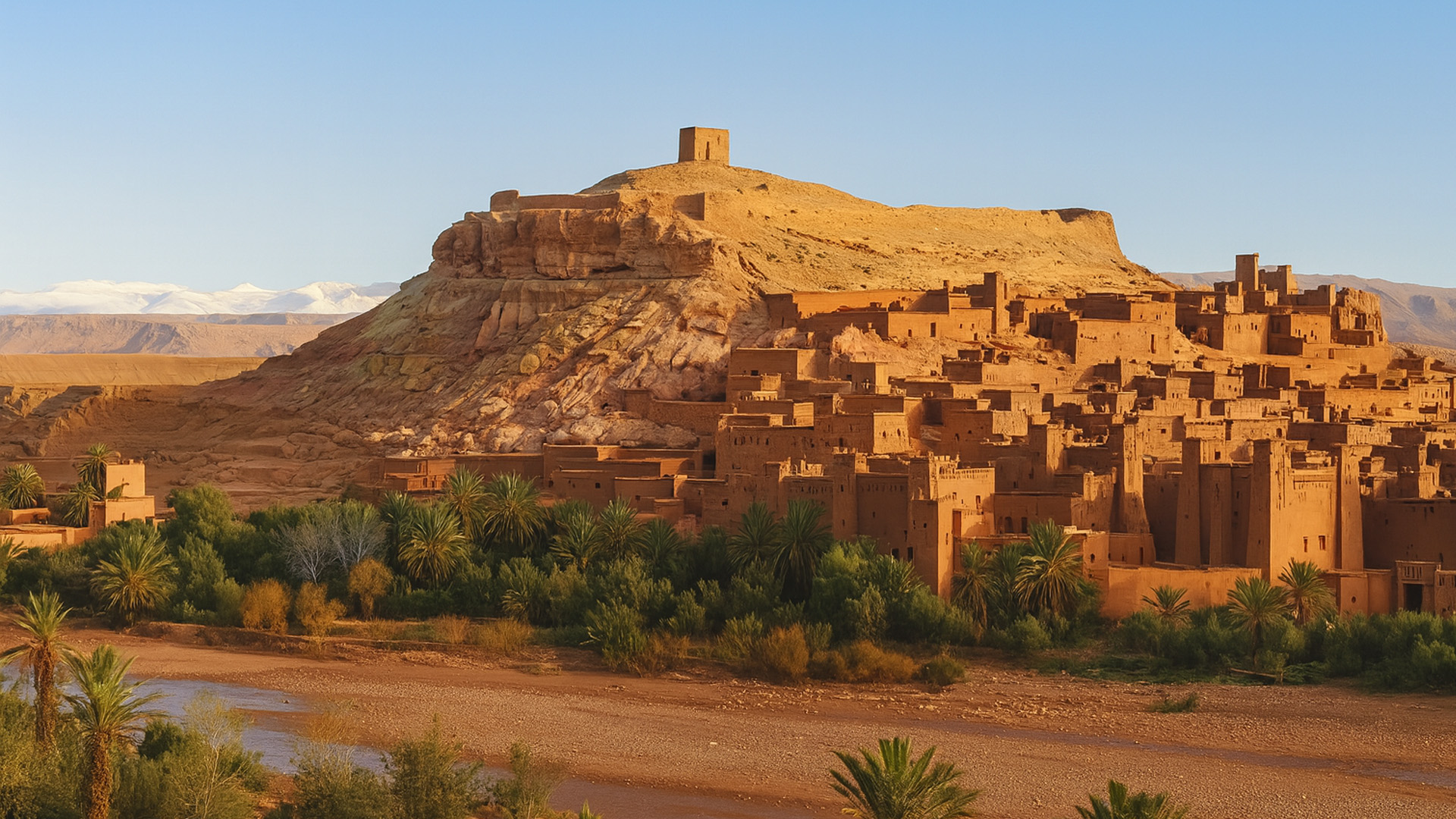 Village en briques de terre d’Aït Benhaddou, Maroc en 4K