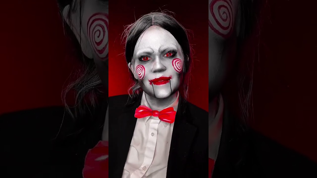 Step into the world of Jigsaw with this creepy cosplay makeup