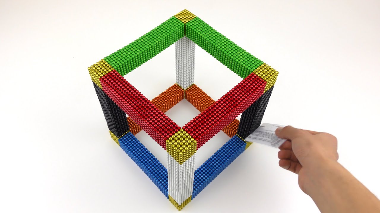 I made a rainbow cube with 15,000 magnetic balls 🌈