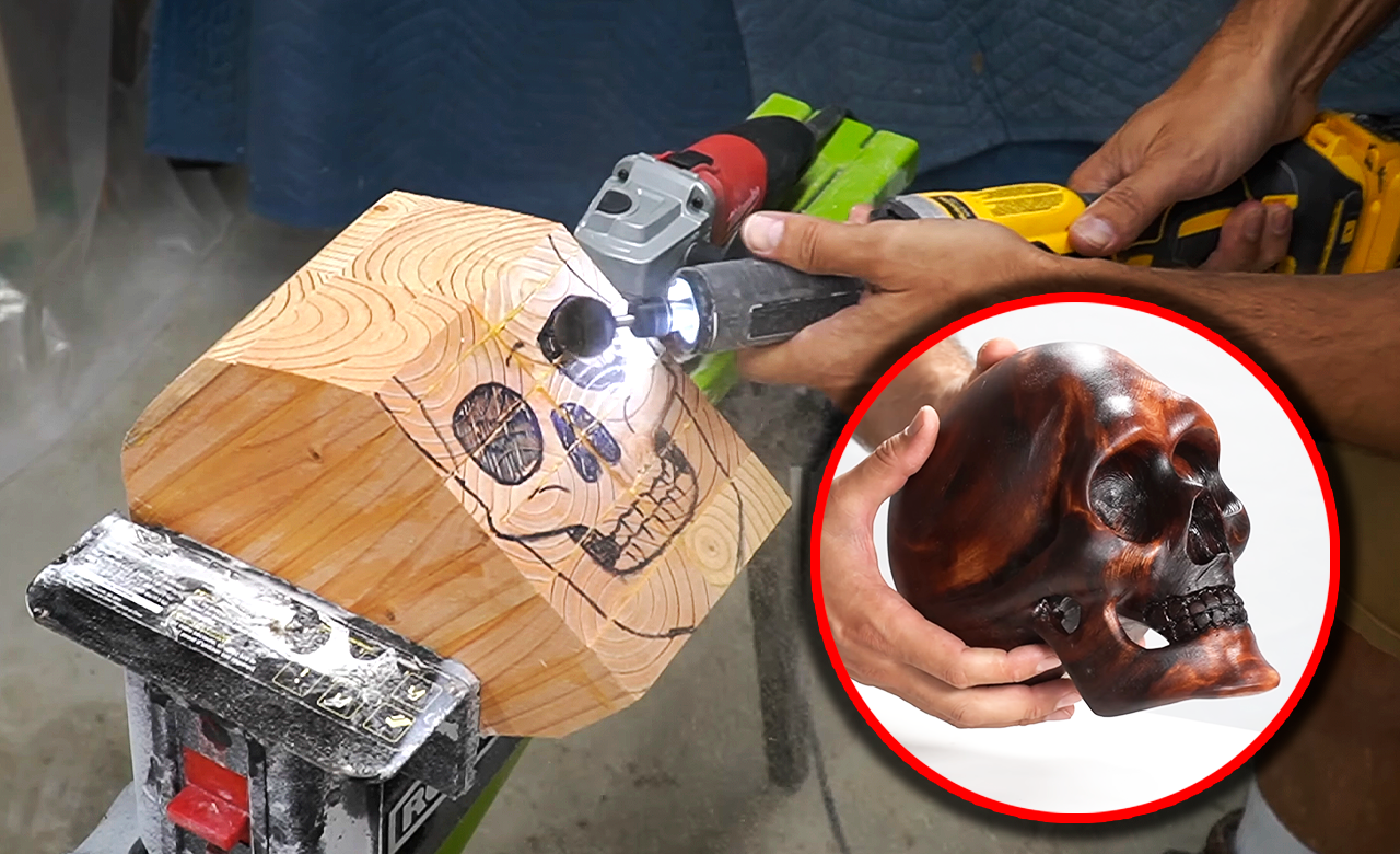 I carved 3 skulls: 5 minutes vs 5 hours vs 5 days