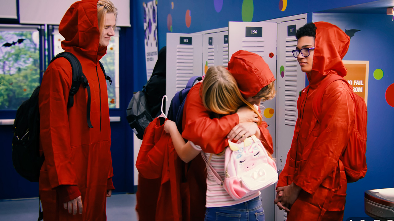 He leaves his sister alone on Halloween!