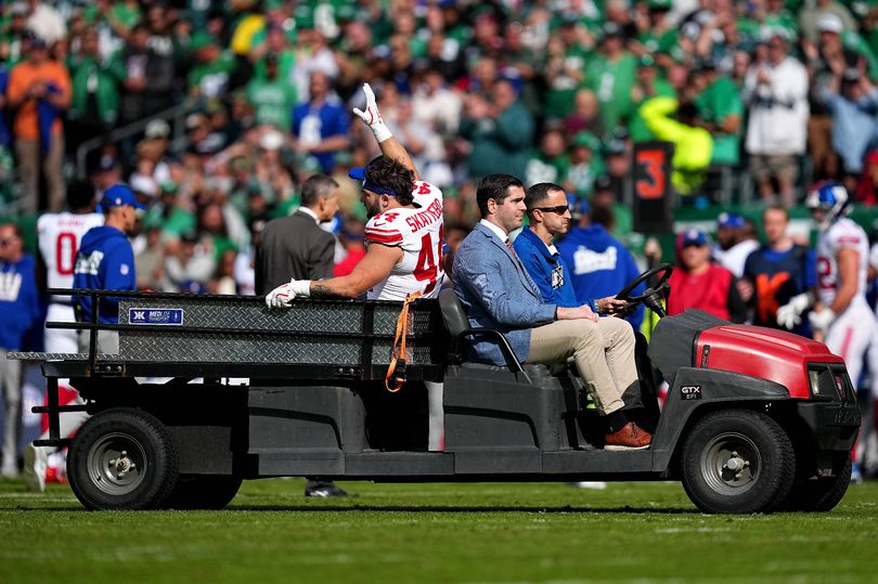 Cam Skattebo's horrific injury on 'illegal' Eagles play sees NFL ...