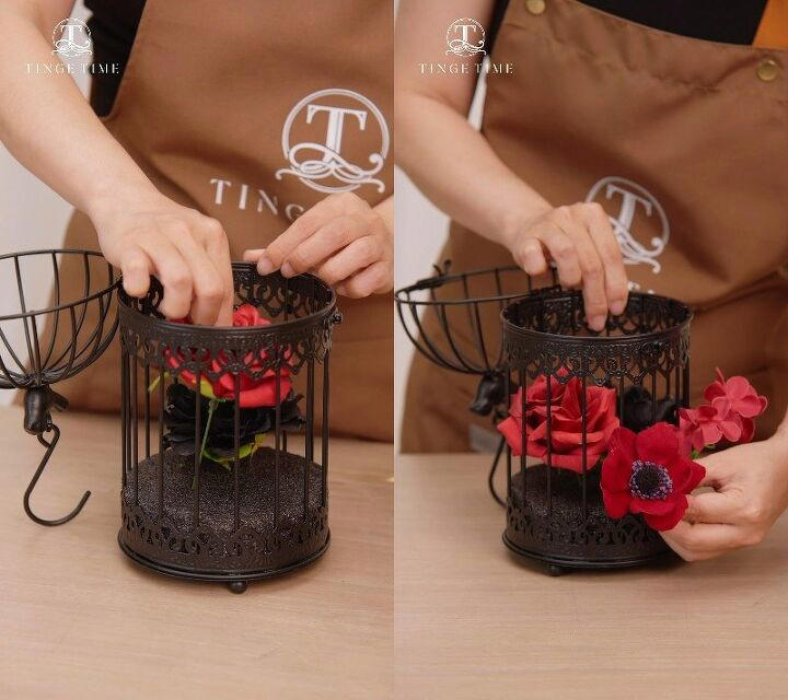 Gothic Birdcage Flower Arrangement DIY