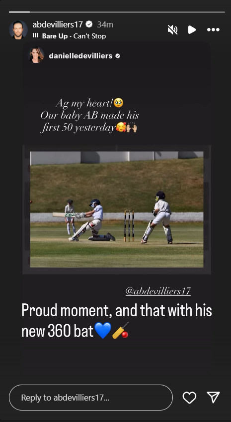 Like father, like son! Junior AB de Villiers scores half century ...
