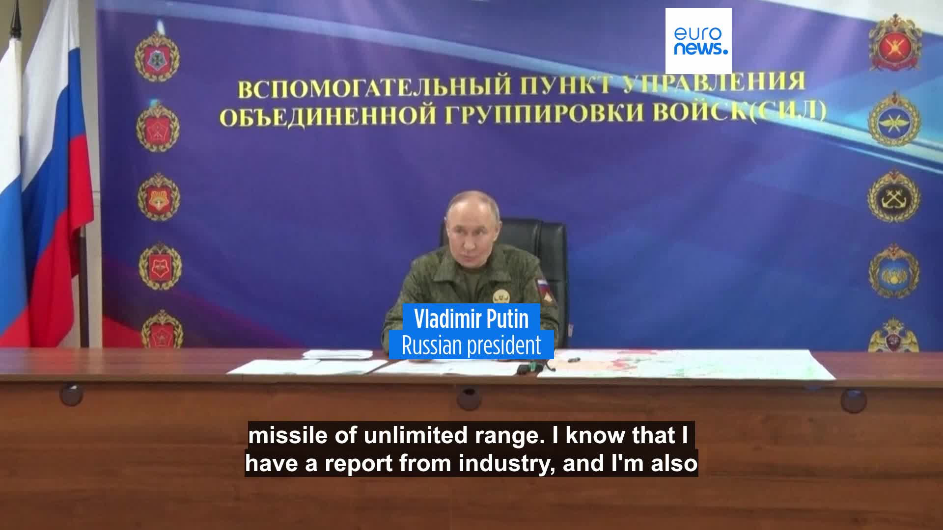 Testing of 'unique' new Russian weapon successful, says Putin