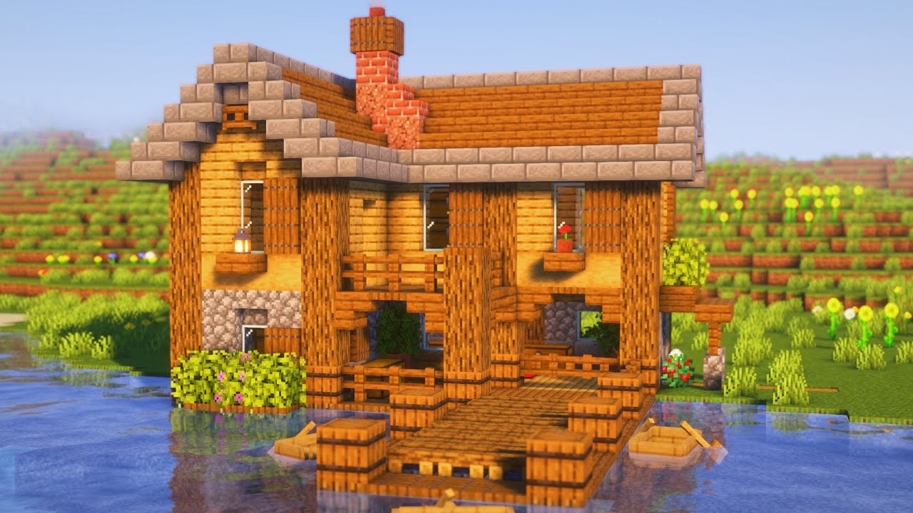Lakeside Starter House Build Minecraft