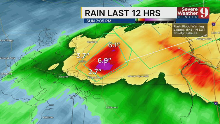 Severe weather warnings issued for areas of Central Florida