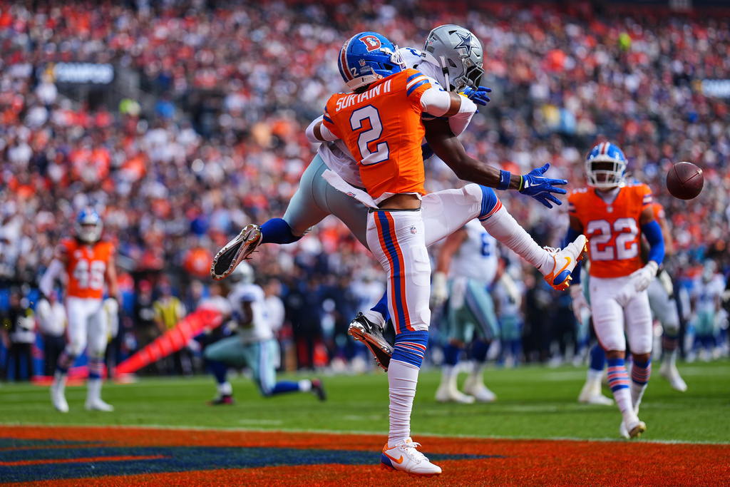 Broncos cornerback Pat Surtain II exits Dallas game with shoulder ...