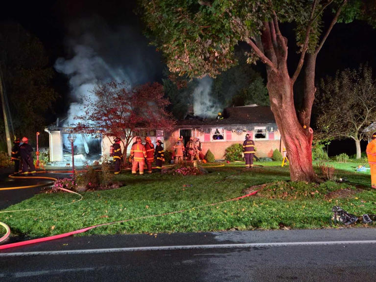 2-alarm fire engulfs home in South Lebanon Township