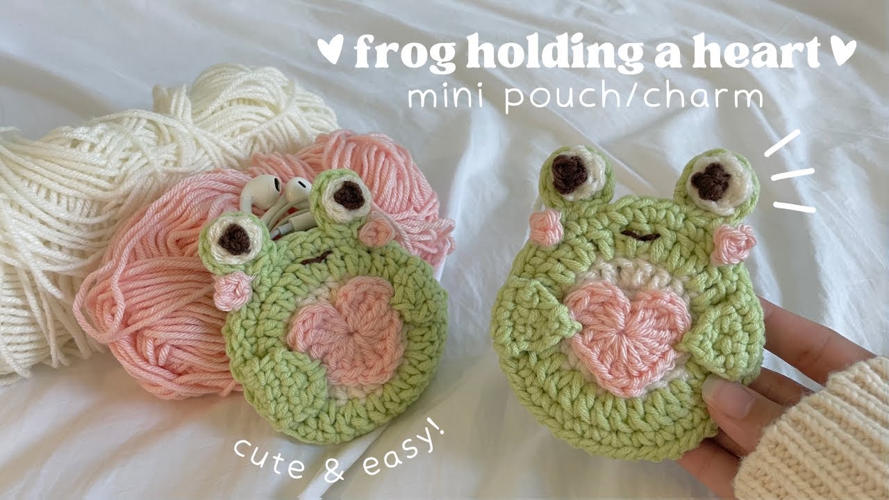 DIY Frog Mini Pouch Charm with Heart — Perfect Beginner Project