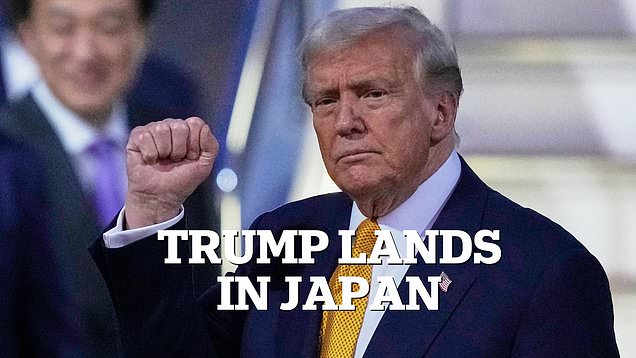 Donald Trump rocks gold tie as he meets Japanese Emperor on tour