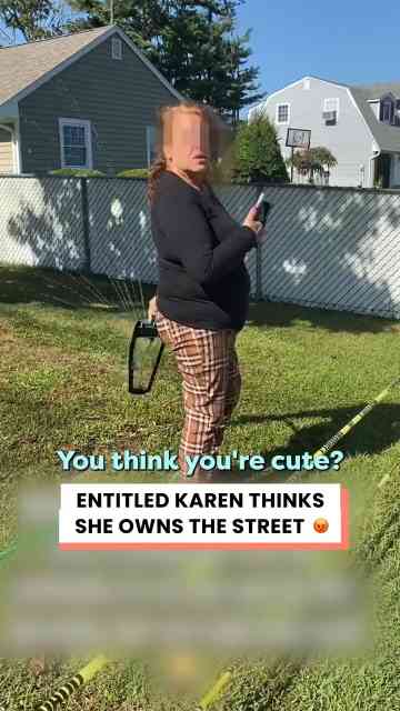 Entitled Karen thinks she owns the street