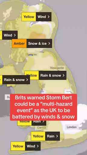 Brits Warned Storm Bert could be a “Multi-Hazard Event” as the UK to be ...
