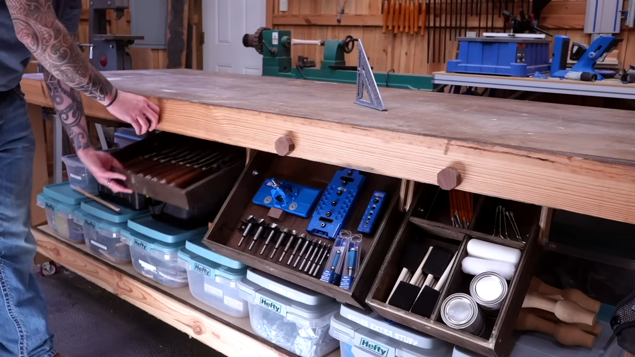 How To Make And Organize A Secret Workbench Storage