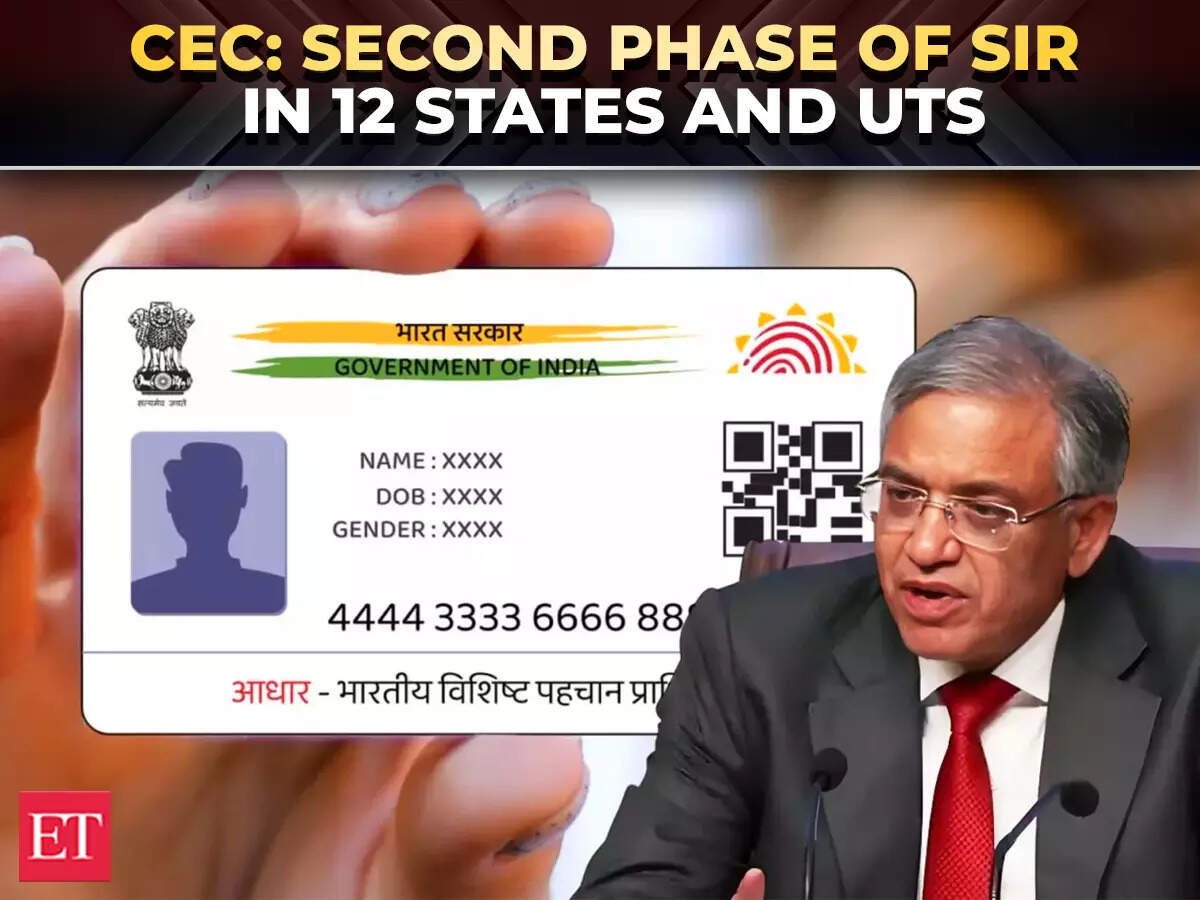 Election Commission to roll out SIR Phase 2 across 12 states and UTs ...