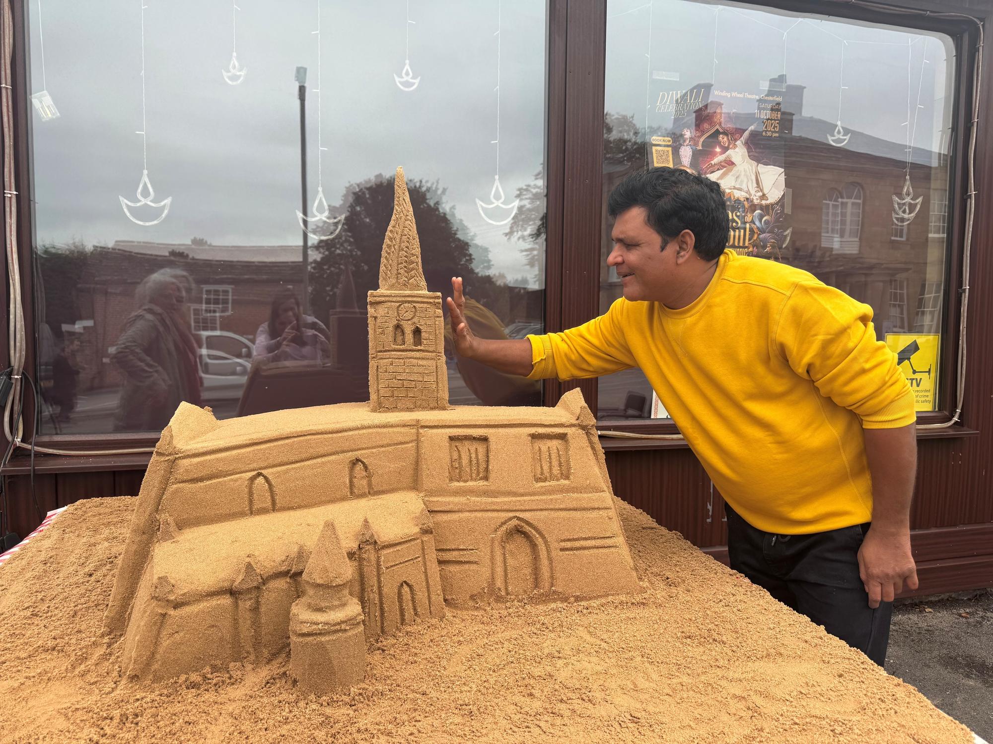 Chesterfield's most well-known landmark is recreated in sand during ...